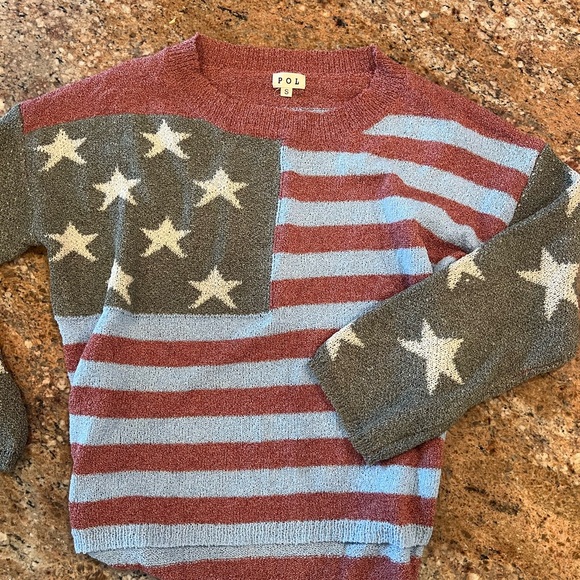 POL | Sweaters | Pol Womens American Flag Sweater Red Blue And White ...